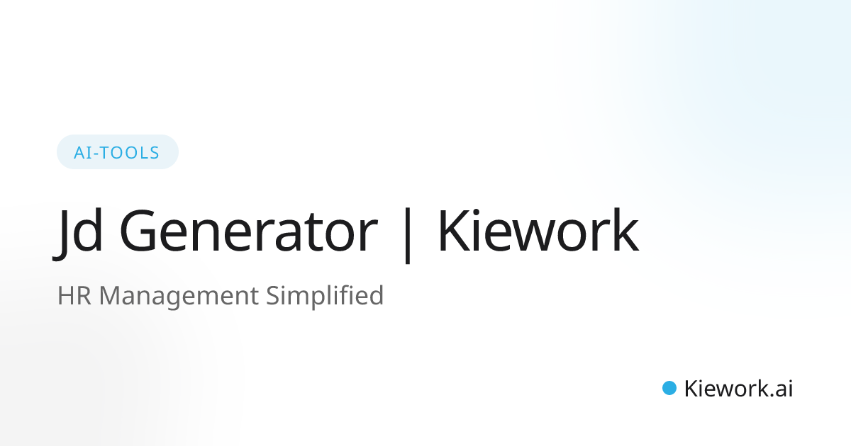 Free Job Description Generator | AI HR Tools | Kiework